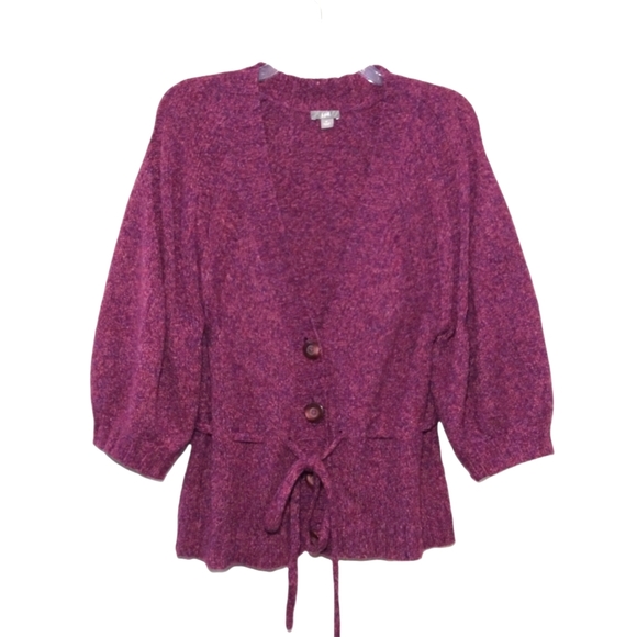 J. Jill | Sweaters | J Jill Purple Pink Belted Cardigan Sweater Medium ...